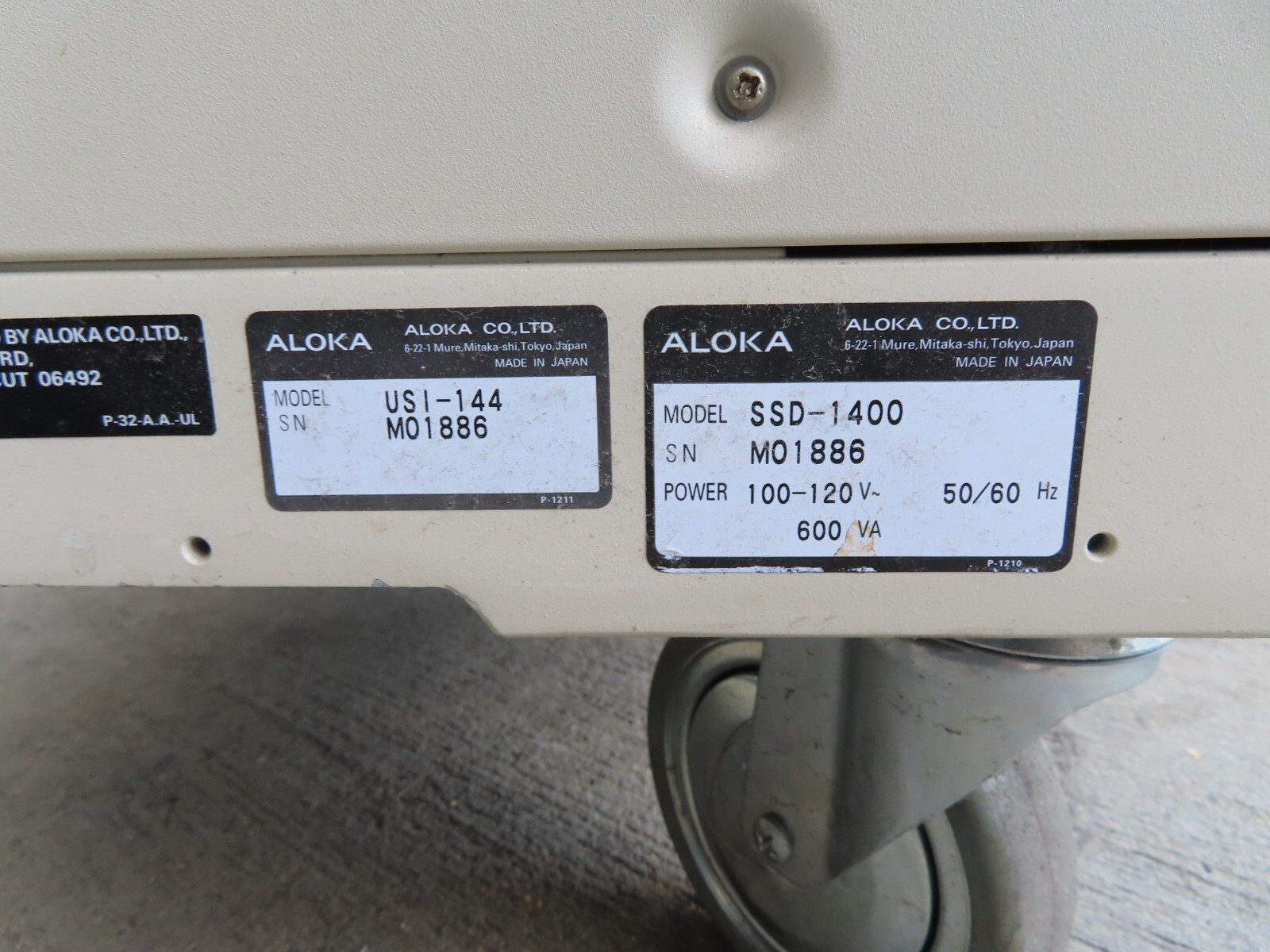 Aloka SSD-1400 Ultrasound System with 2 probes (3.5 &5.0) MHz ...