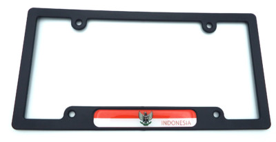 Indonesia Black Plastic Car License plate frame w/ insert flag | eBay