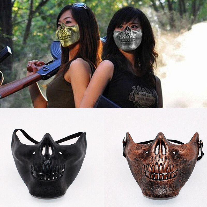 Half Skull Mask Colorful Half Skull Mask Halloween Cosplay Accessory