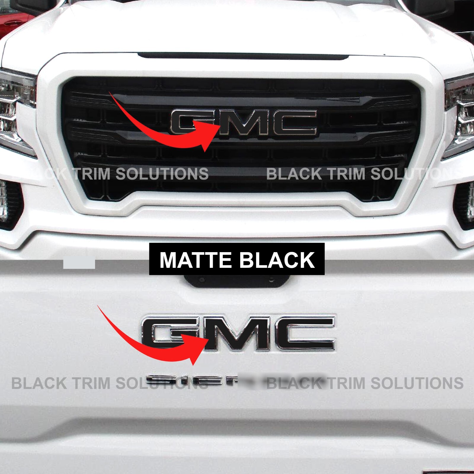 For 2022 2023 2024 Gmc Sierra 1500 MATTE Black Overlay DECAL x2 for ...