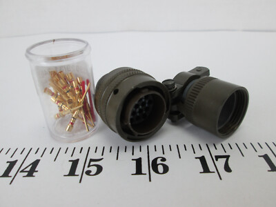 New NOS Amphenol 19 Position Circular Connector Plug, Male Pins Crimp ...