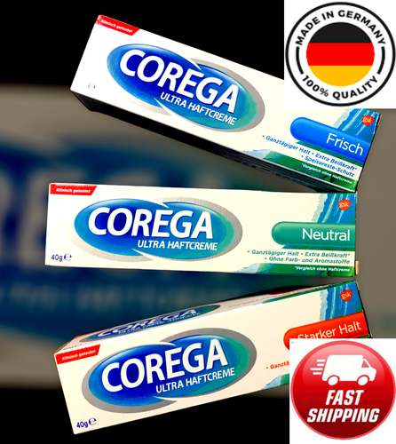 German COREGA Neutral/Fresh/Strong - Denture Adhesive Cream with no ...