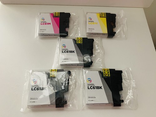 LD-LC61 Ink Cartridge Set 5 pieces 3 Black- 1 Yellow-1 Magenta NEW ...