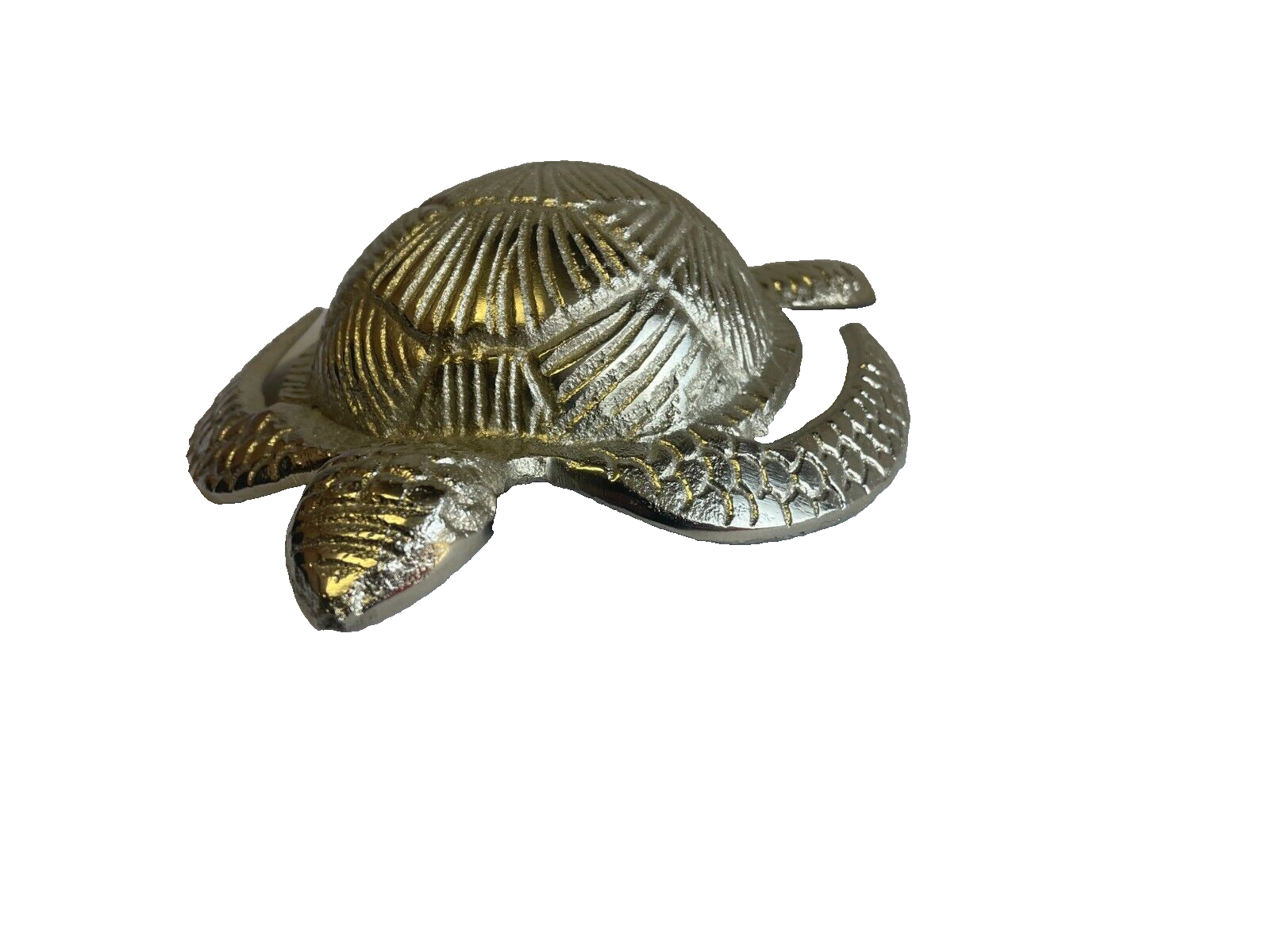 flashy BIG metal Turtle Statue Silver color home decor GREAT quality ...