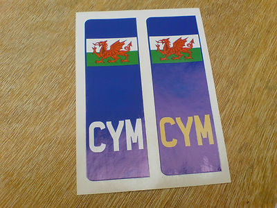 NUMBER PLATE WALES Welsh Dragon Europlate Car Van Stickers Decals 2 off ...