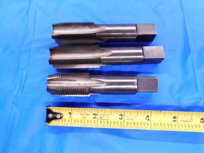 LOT OF 3 HSS PLUG TAPS 1" O.D. 14 THREADS PER INCH 4 STRAIGHT FLUTES 1. ...
