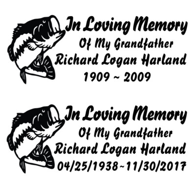 In Loving Memory - Fisherman Bass Sticker Decal Fishing Memorial ...