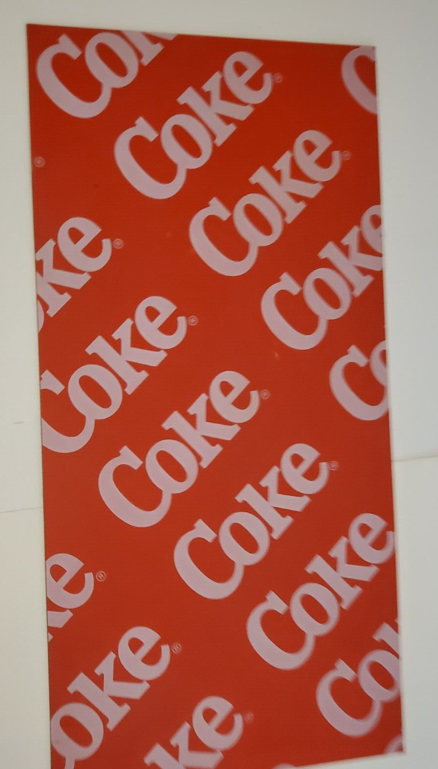 VINTAGE COCA COLA COKE STORE LOGO DISPLAY SIGN PANEL LAMINATED MASONITE ...