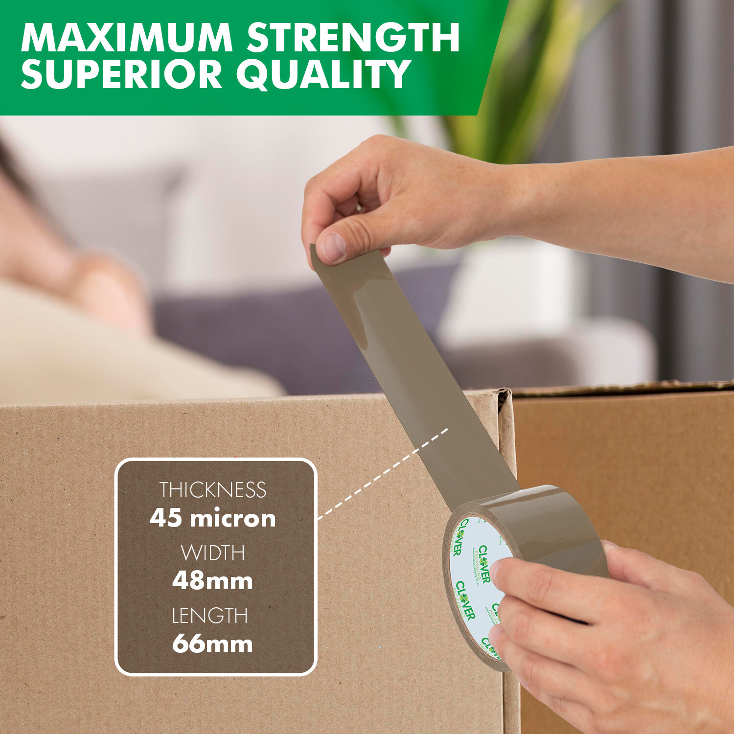 6 ROLLS STRONG BROWN PARCEL PACKING TAPE PACKAGING BOX SEALING 48MM x ...