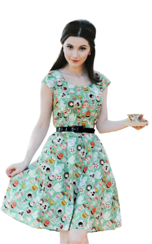 Retrolicious 50s Mad Tea Party Dress in Green | eBay