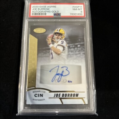 2020 Sage Aspire Joe Burrow Autographs Gold PSA 8 8/10 | eBay