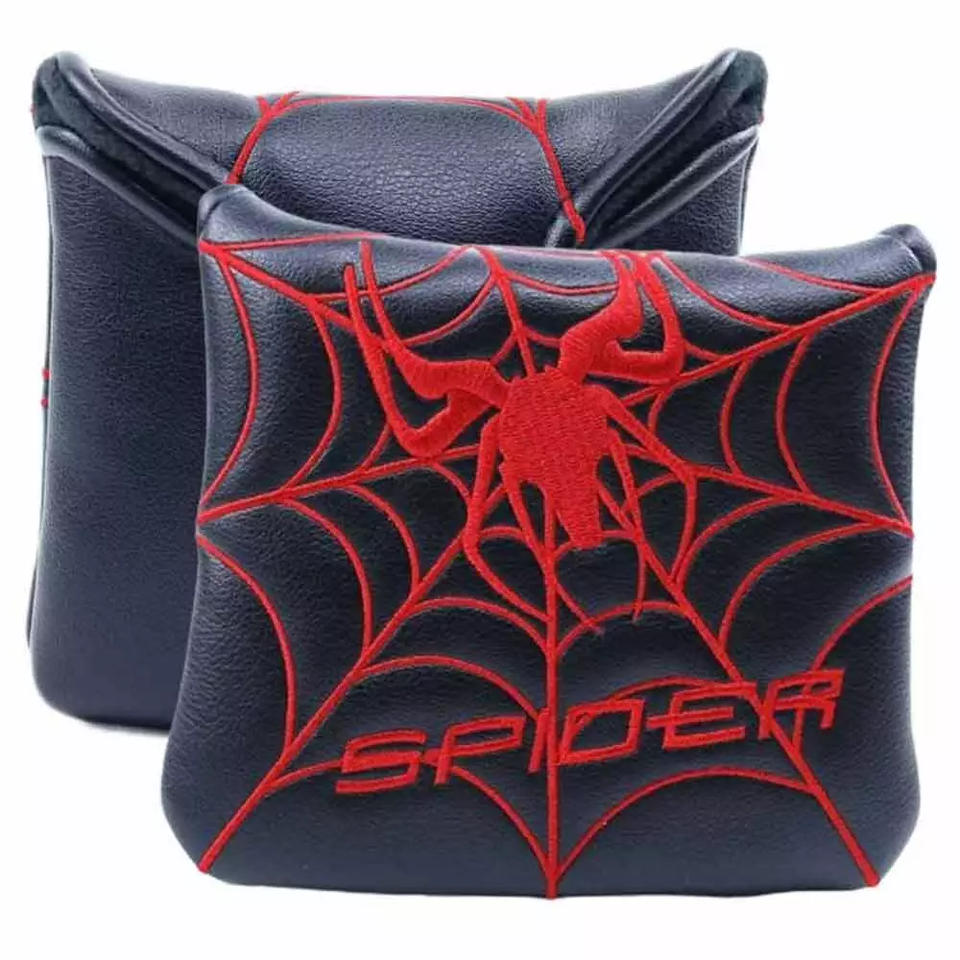 Spider Embroidery Golf Square Mallet Putter Cover Magnetic Headcover ...