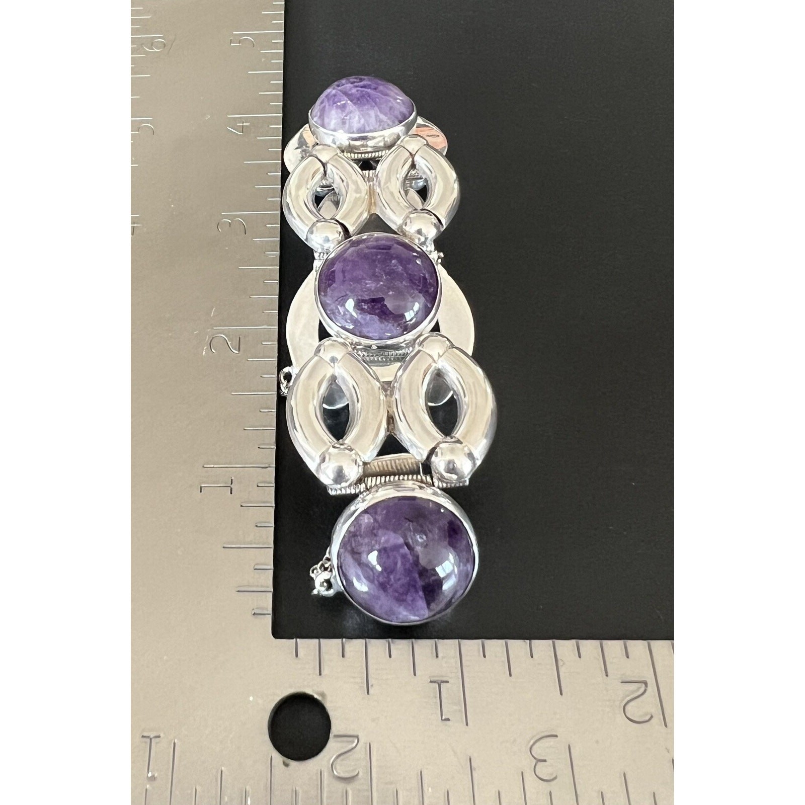 Fred Davis Taxco Mexico Sterling Silver Amethyst Art Deco Cabochon ...