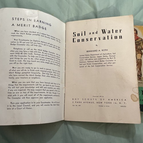 BSA Lot 1952 Soil & Water Conservation Merit Badge 1953 Leader Notebook ...
