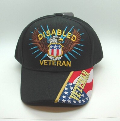 US Armed Forces Disabled Veteran Neat Bill Embroidered Black Military ...