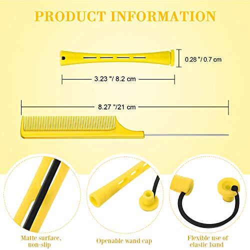 96 Pieces Hair Perm Rods, Cold Wave Rods Plastic Perming Rods Yellow ...