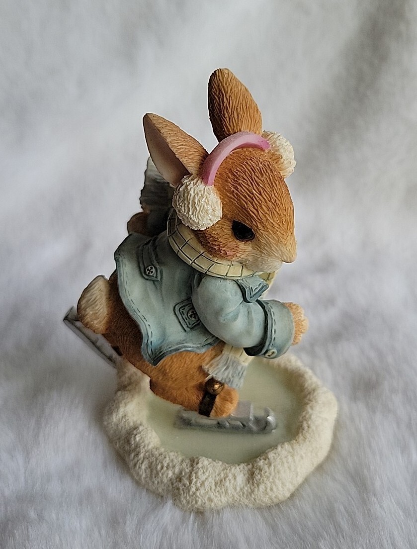 ENESCO My Blushing Bunnies. Boy Ice Skating Figurine 1996. | eBay