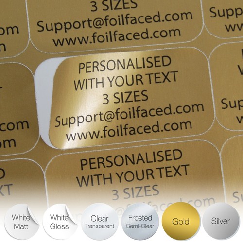 Personalised Address Return Labels Stickers WHITE GOLD SILVER CLEAR ...