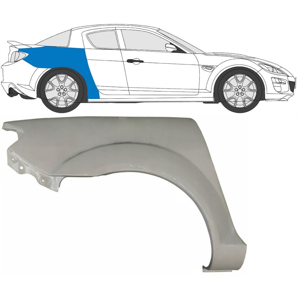 MAZDA RX8 RX-8 2003-2012 2x REAR WING + 2x SILL REPAIR PANEL / REPAIR ...