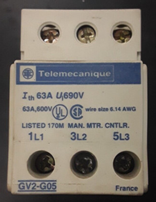 Telemecanique GV2-G05 Electric Terminal Block for use w/ GV2 Series | eBay