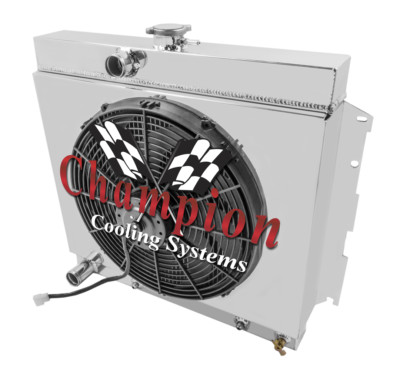 4 Row RR Champion Radiator 22" Core,16" Fan,Shroud for 1965 - 1969 ...