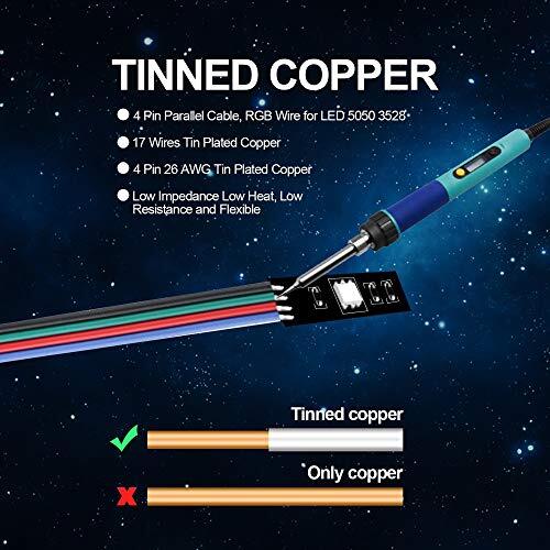 100FT 26AWG 4 Pin 4 Color Standed RGB Wire Extension Cable, 26 AWG Led ...