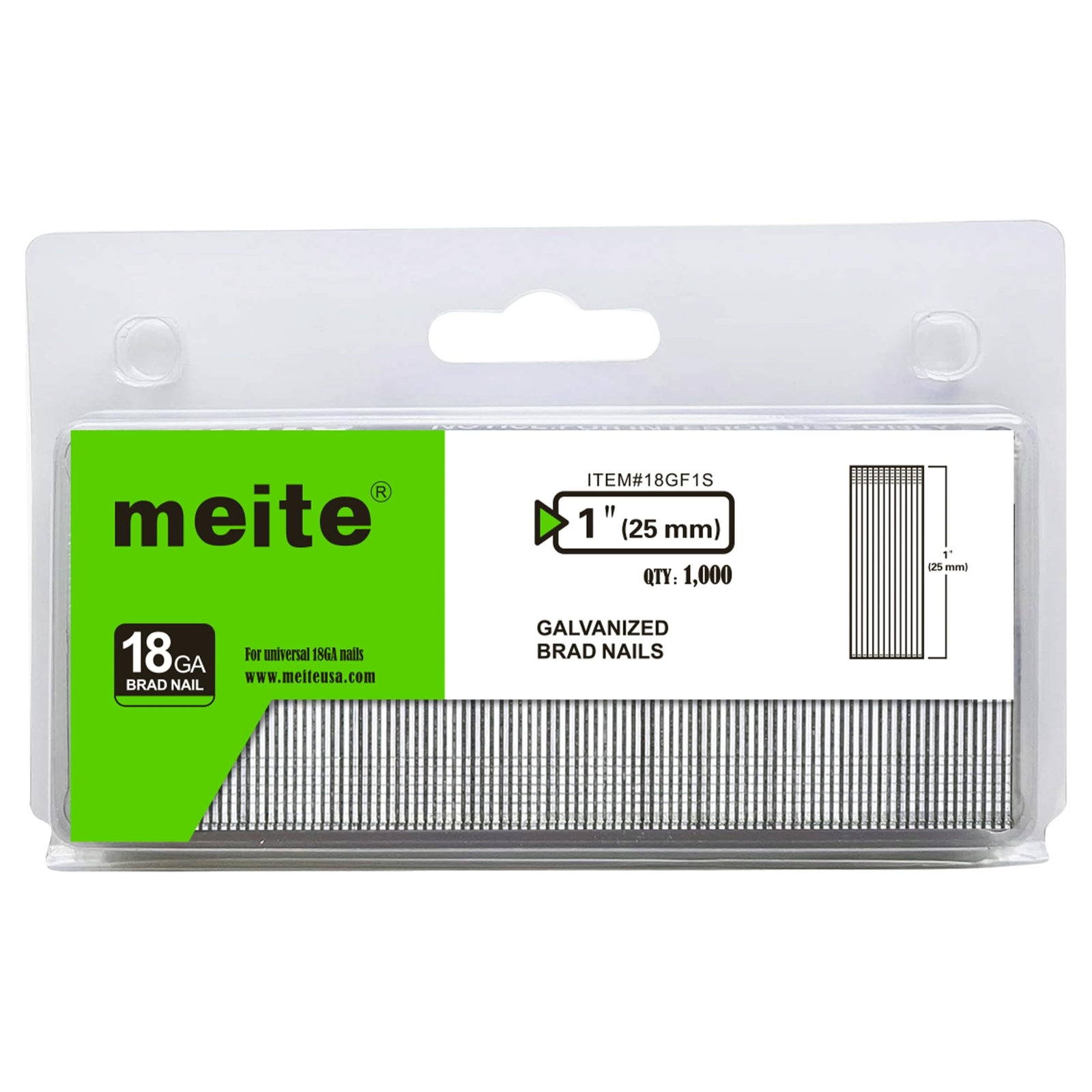 meite 18 Gauge Brad Nails 1 Inch 18GA Brad Nails Galvanized Small ...