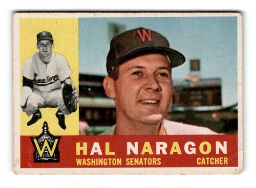 1960 Topps Hal Naragon #231 Washington Senators Baseball Card | eBay