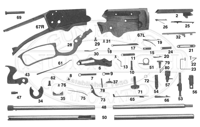 Marlin 39, 39A, 97 Type 1 Extractor Assembly 22 Rifle - Marlin Part ...
