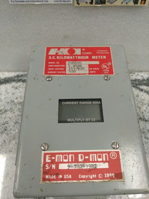 E-mon AC kWh Meter 208400D 115/208v 50-400hz 400a 4w for sale online | eBay