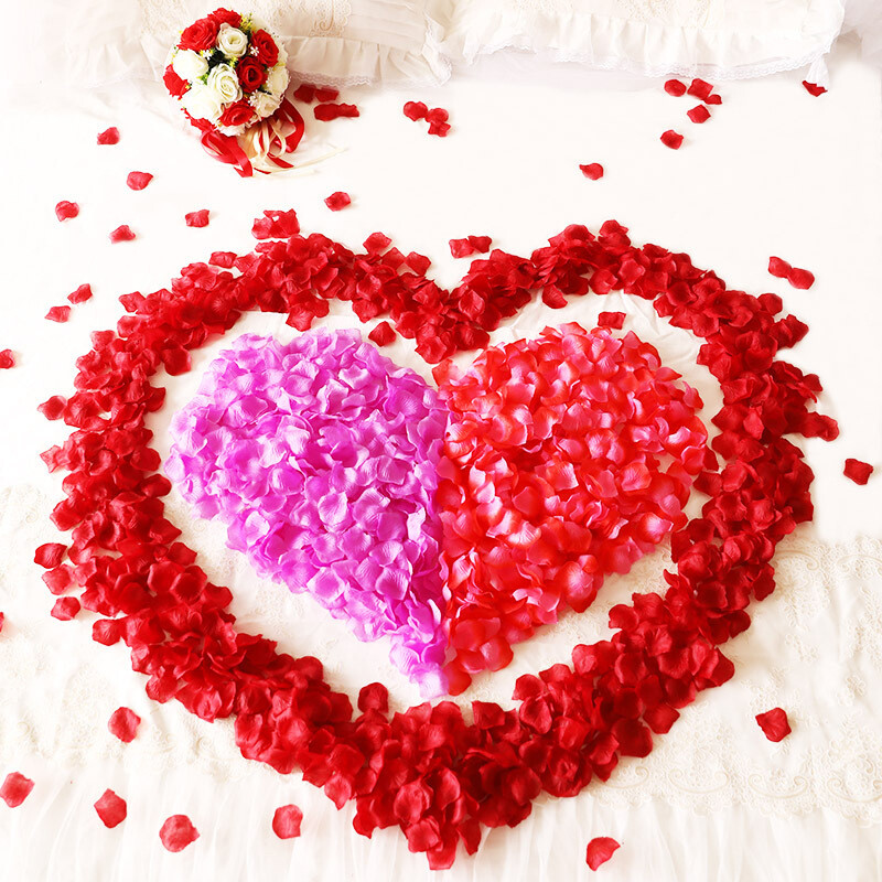 Simulated Rose Petal Decoration for Wedding Room Romantic Hand Throwing ...