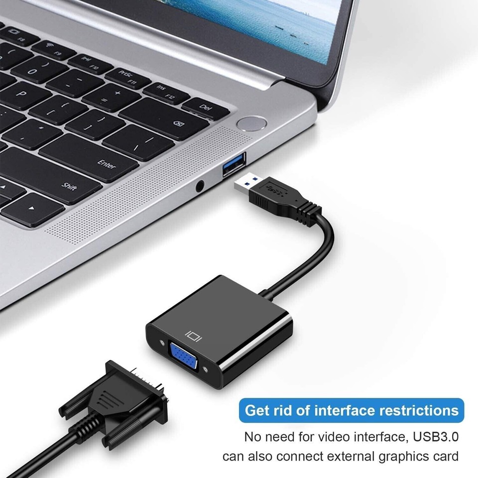 USB 3.0 to VGA Superspeed Graphic Card Multi-Display Monitor Cable ...