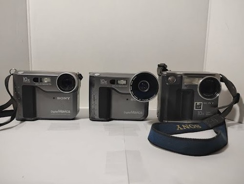 Three (3) Sony Mavica Digital Cameras w/Batteries 10x Optical Zoom ...