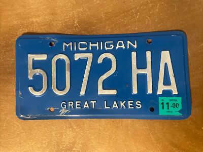 2000 Michigan License Plate # 5072 HA | eBay