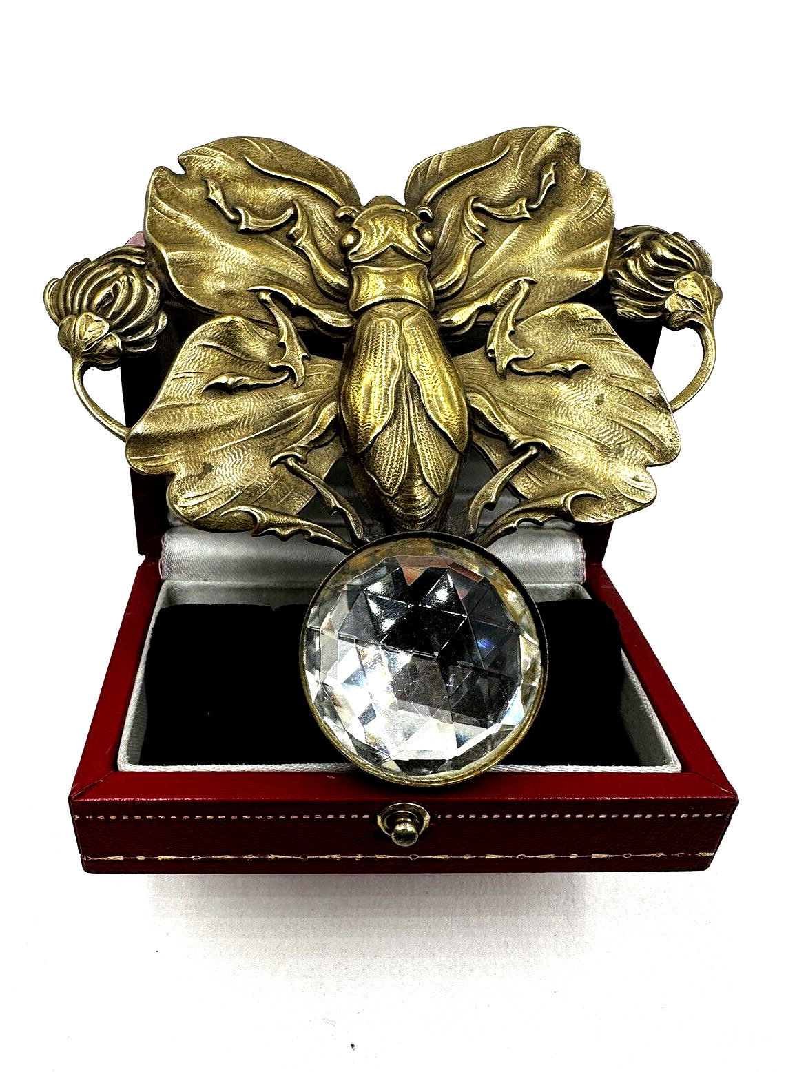 STUNNING SASH PIN BROOCH ANTIQUE VICTORIAN MOTH BUTTE… - Gem