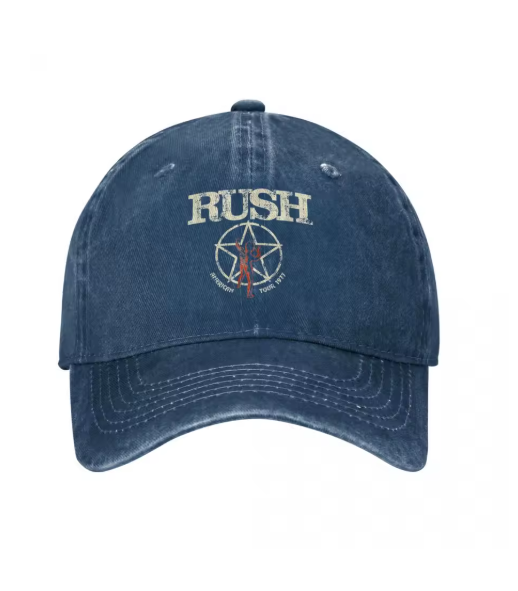 Rush Rock Band Cotton Baseball Cap Distressed Denim Adjustable Sun ...
