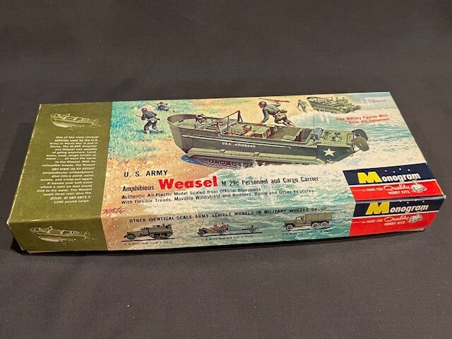 Early MONOGRAM US Army Amphibious Weasel 1957 Short Box Model Kit ...
