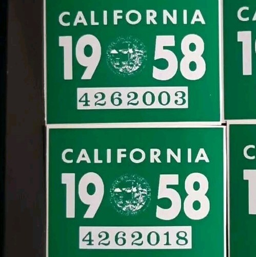 1958 California YOM DMV Car Truck Trailer License Plate Sticker / Tag ...