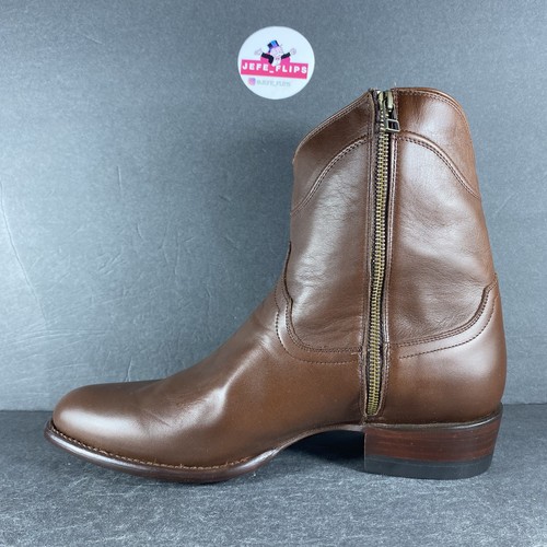 TECOVAS The Dean Hazelnut Cowhide Western Cowboy Boots Zip Up Men’s ...