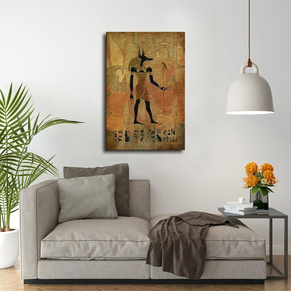 Ancient Egypt Hieroglyphs Grim Reaper Anubis Poster Canvas Painting ...
