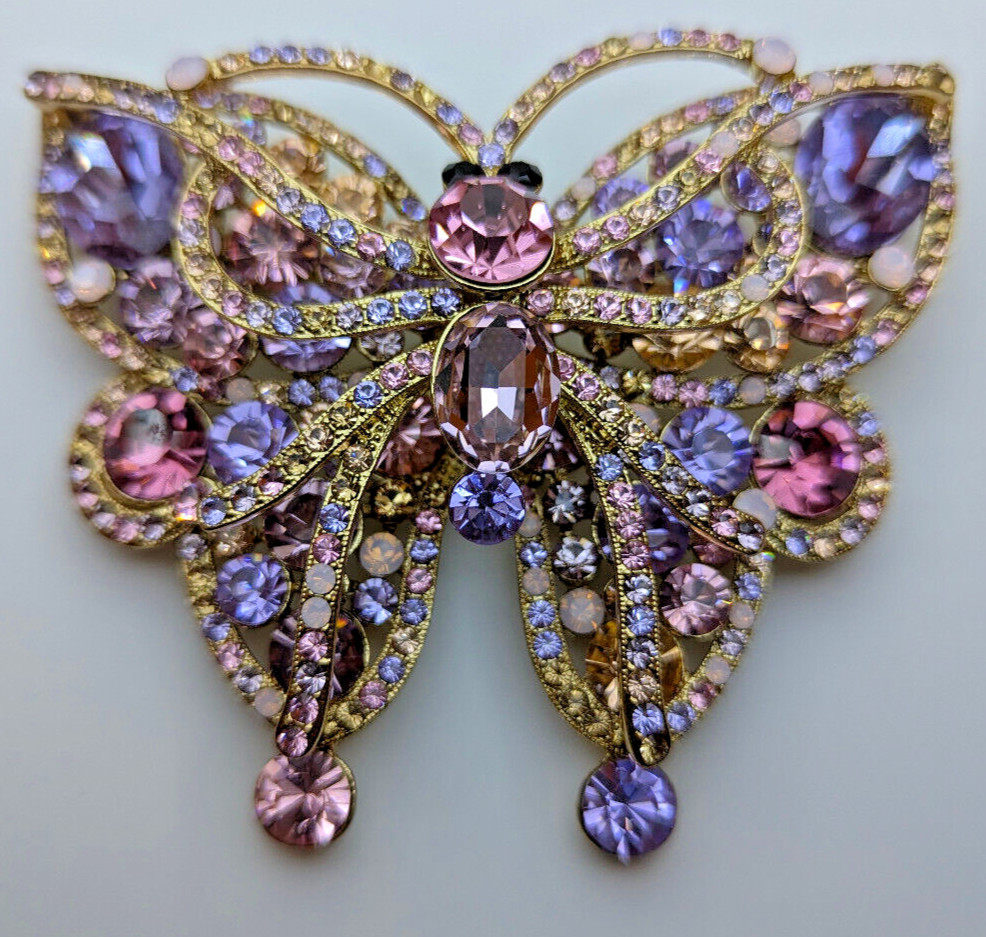 Butterfly Brooch Butler and Wilson Rhinestones 92mm x… - Gem