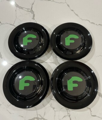 4X Black & Green Forgiato Floating Center Caps For Forgiato XL Hubcap ...