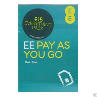 EE £15 Pack 4G Pay As You Go Sim Card - Standard, Micro & Nano - BIG ...