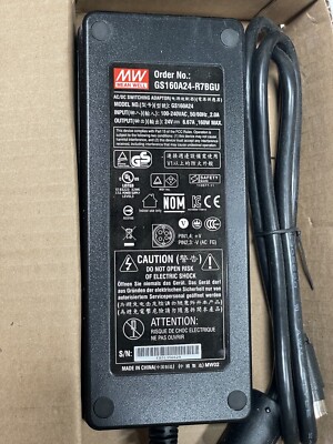 4-Pin DIN 24V AC Adapter MW Mean Well GS160A24-R7B Switching Power ...