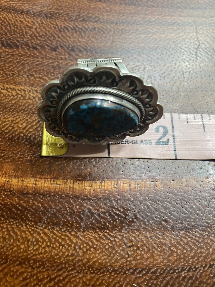 NAVAJO~ TURQUOISE ~SS~STAMPED ~RING~EMERSON THOMPSON | eBay