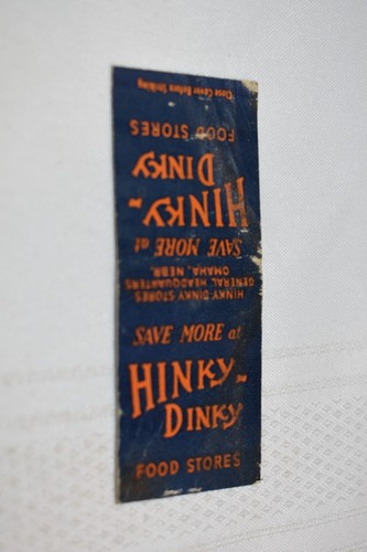 Hinky Dinky Food Stores Advertising 20 Strike Matchbook Cover | eBay