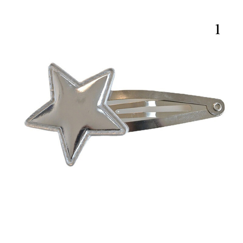Star Hair Clip Hair Accessories Silver BB Snap Clip Hairpin Metal Bobby ...