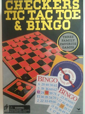Checkers- Tic Tac Toe- Bingo Game Gameboard 3 family favorite games ...
