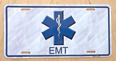 EMT EMS RESCUE SQUAD LOGO AMBULANCE EMERGENCY CALL 911 FRONT LICENSE ...