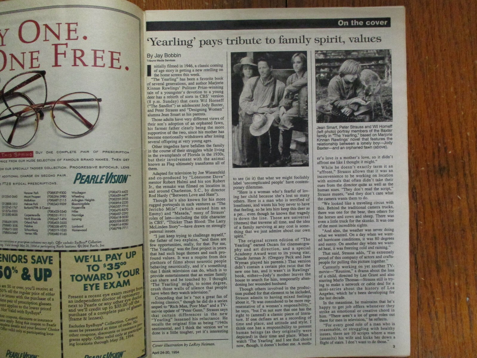 Apr-1994 Chicago Tribune TV Maga(THE YEARLING/JEAN SMART/JODY BAXTER ...